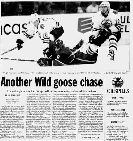 Throwback Thursday: On this day in 2006, Dwayne Roloson remains winless ...