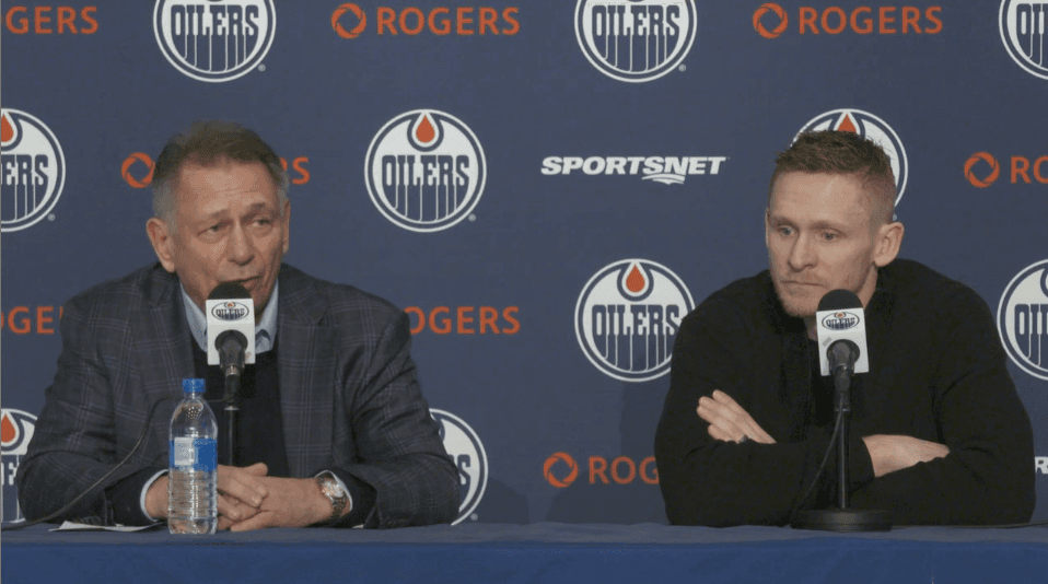 Corey Perry skates on Oilers’ third line ahead of Saturday debut